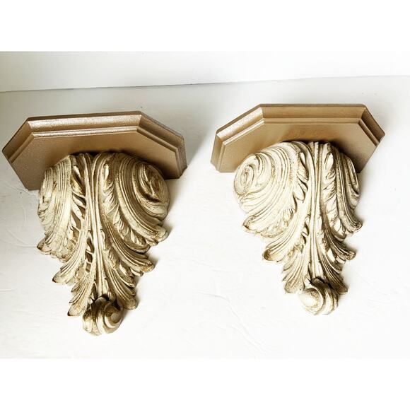 Home Interiors | Accents | Pair Of Home Interiors Plastic Wall Shelves Corbels Hollywood Regency ...